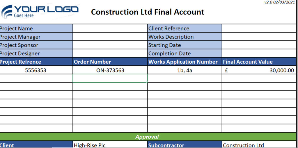 Final Account Template - Metroun
