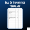 Bill of Quantities (BoQ) Template - Metroun